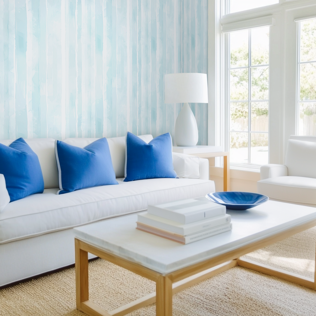 Blue Emily Wallpaper – Lemon Park