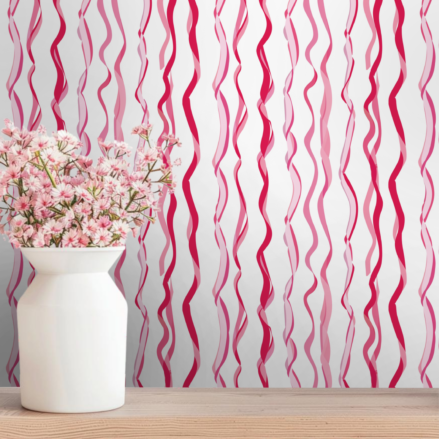 Kate's Ribbon Curls Wallpaper – Lemon Park