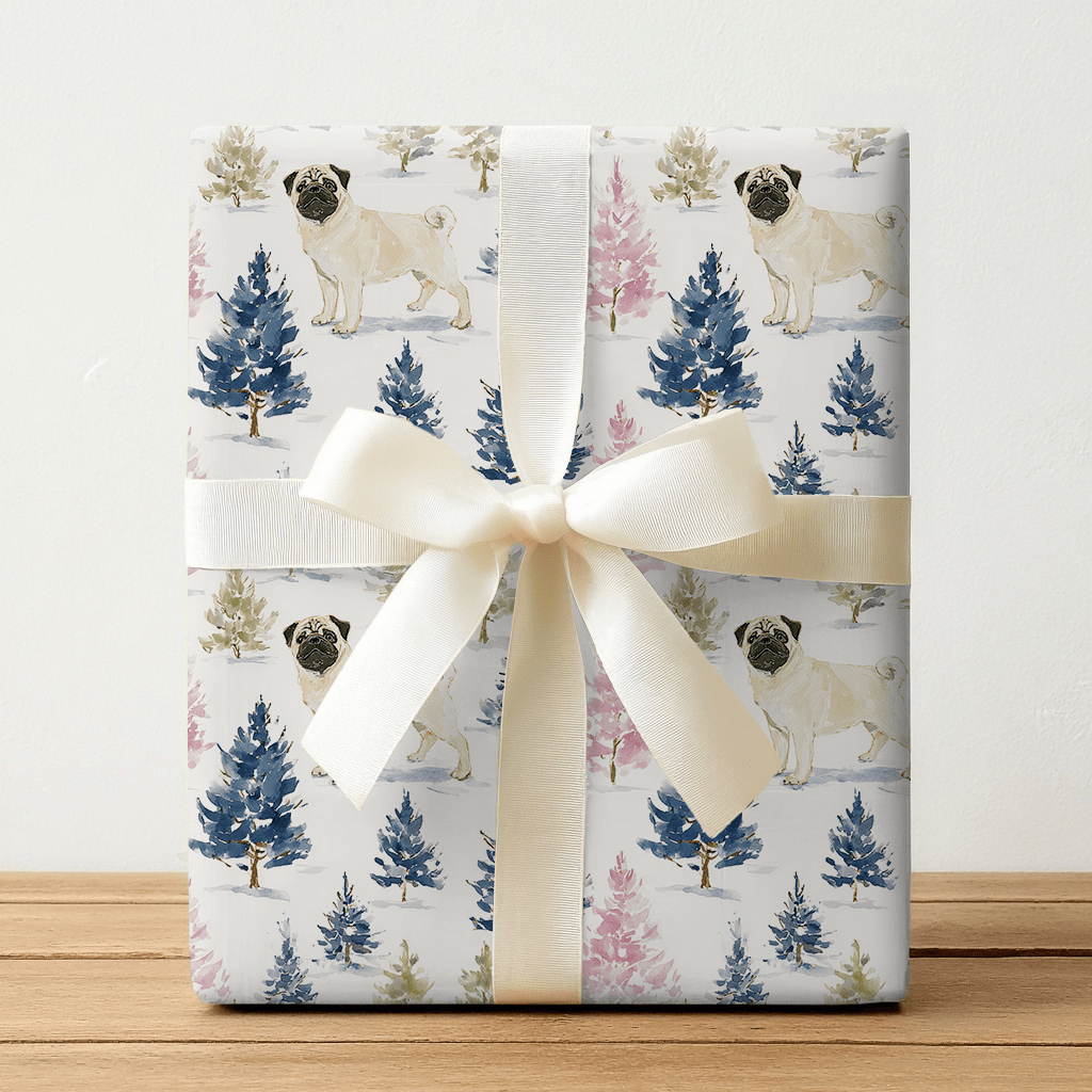 Holly Jolly Pug - Wrapping Paper – Lemon Park