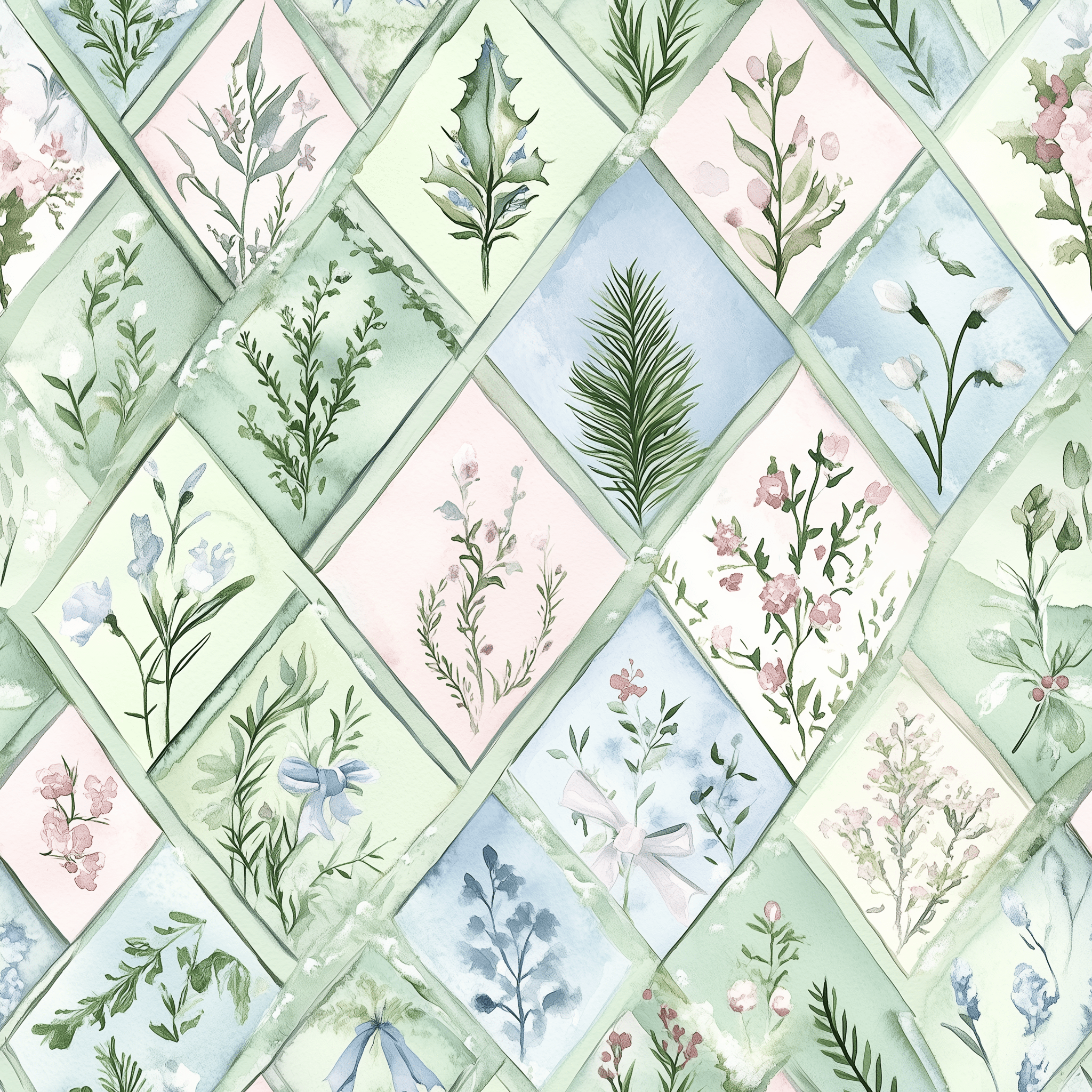 Winter's Patchwork Wallpaper – Lemon Park